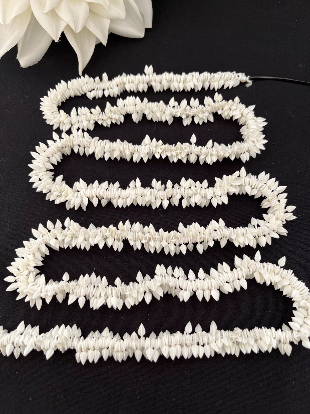 Jasmine Scented Long Floral Hair Tie/gajra/mogra Artificial Hair ...