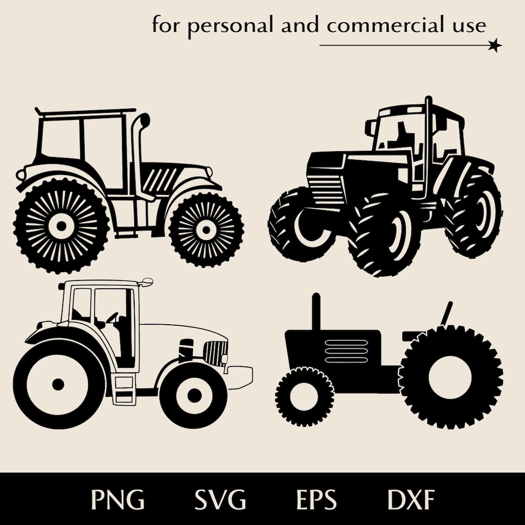 Tractors Bundle SVG, Agricultural Machinery Png, Eps, Dxf, Big ...