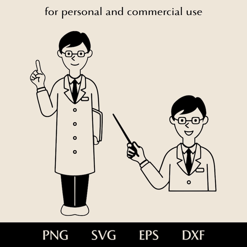 Doctor in Glasses and White Medical Gown SVG, Male Physician With ...