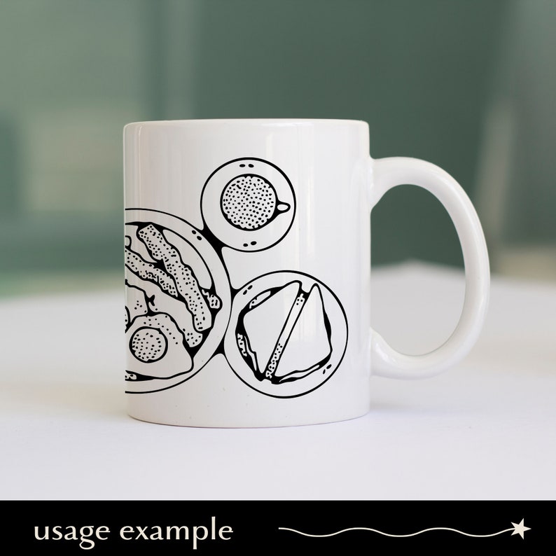 English Breakfast SVG, Scrambled Eggs and Bacon Png, Eps, Dxf, Sandwich ...