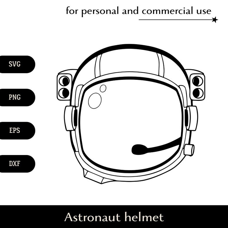 Astronaut Helmet SVG, Space Suit Decoration for Photo Png, Eps, Dxf ...