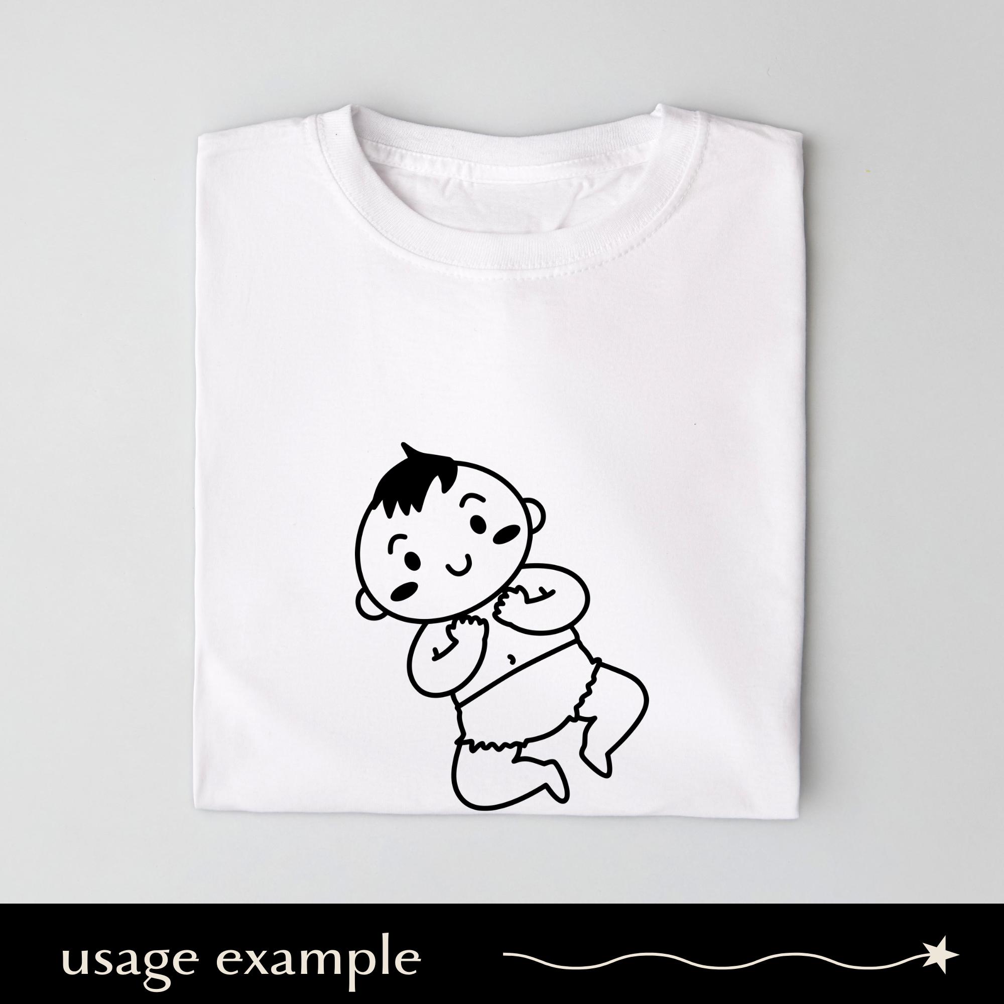 Cute Ruddy Baby in Diaper SVG, Cartoon Smiling Infant Png, Eps, Dxf ...