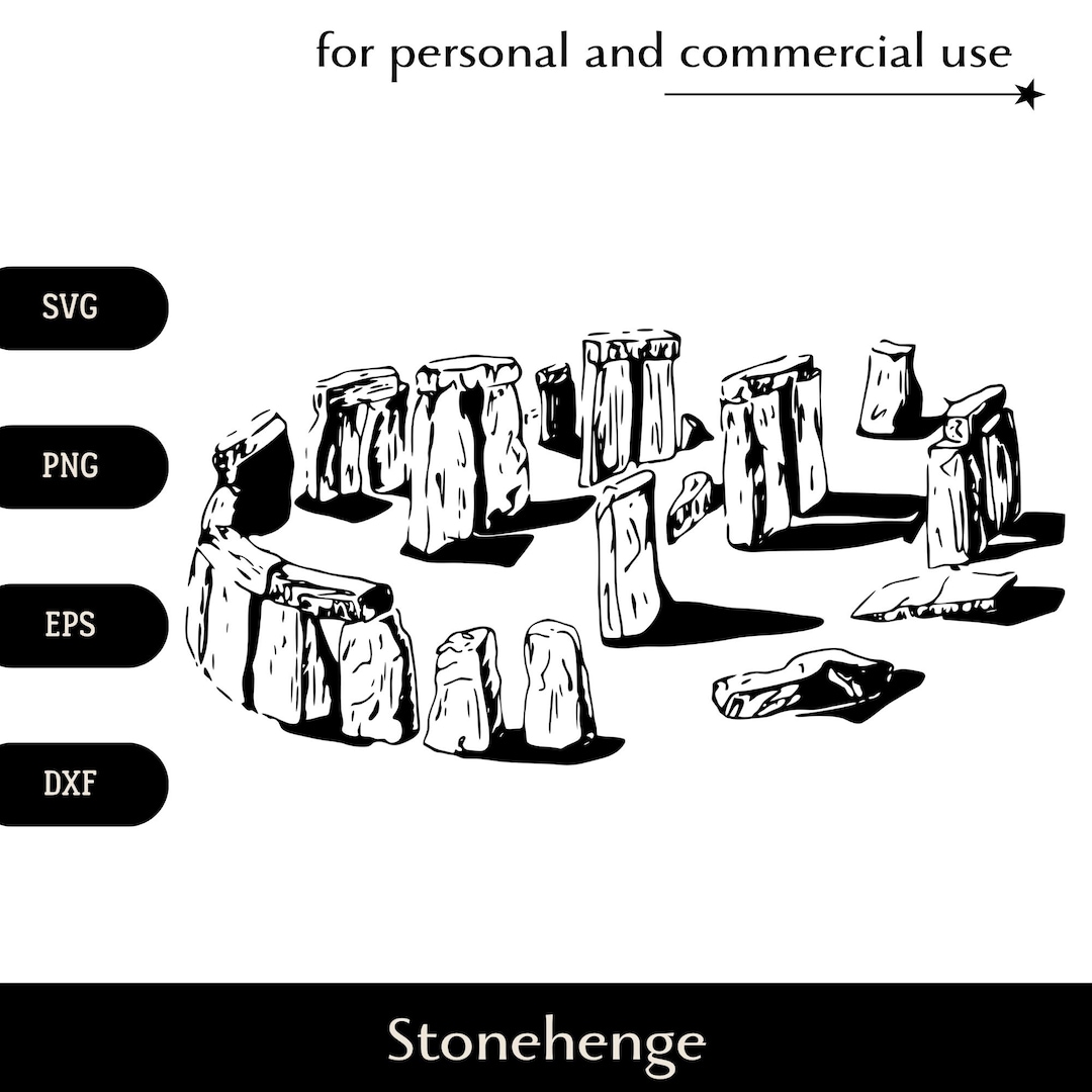 Stonehenge SVG, Ancient Stones Circle Png, Eps, Dxf, Archaeological ...