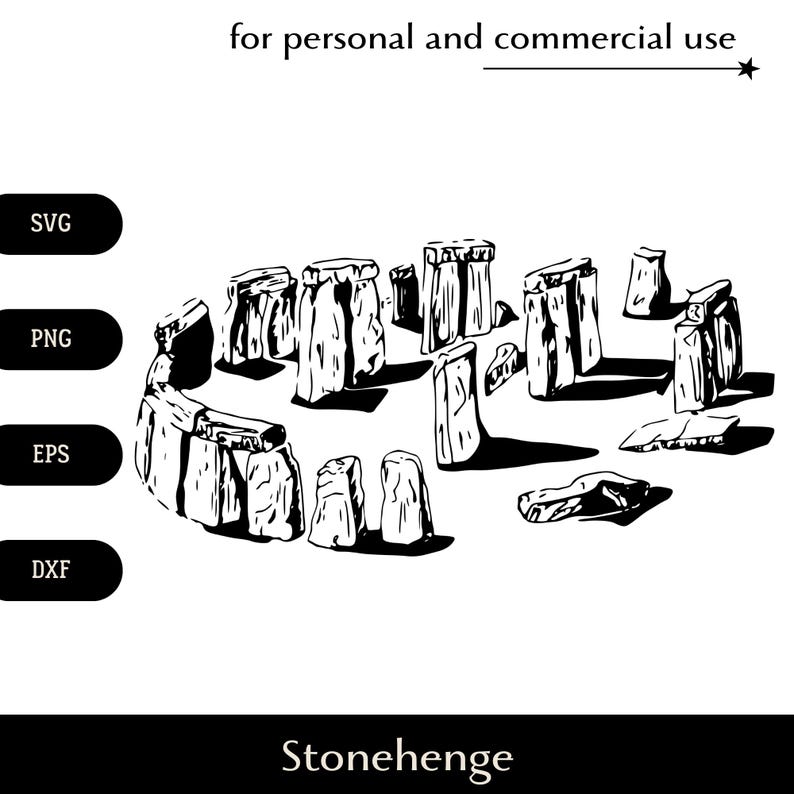 Stonehenge SVG, Ancient Stones Circle Png, Eps, Dxf, Archaeological ...