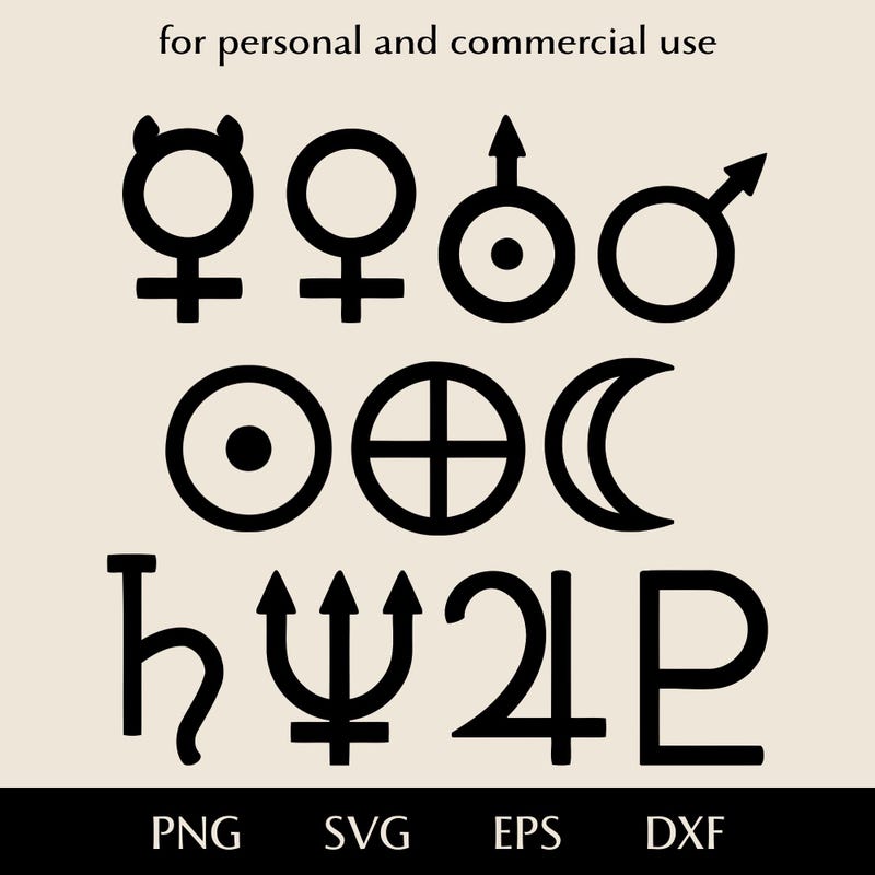 Planetary Symbols - Etsy