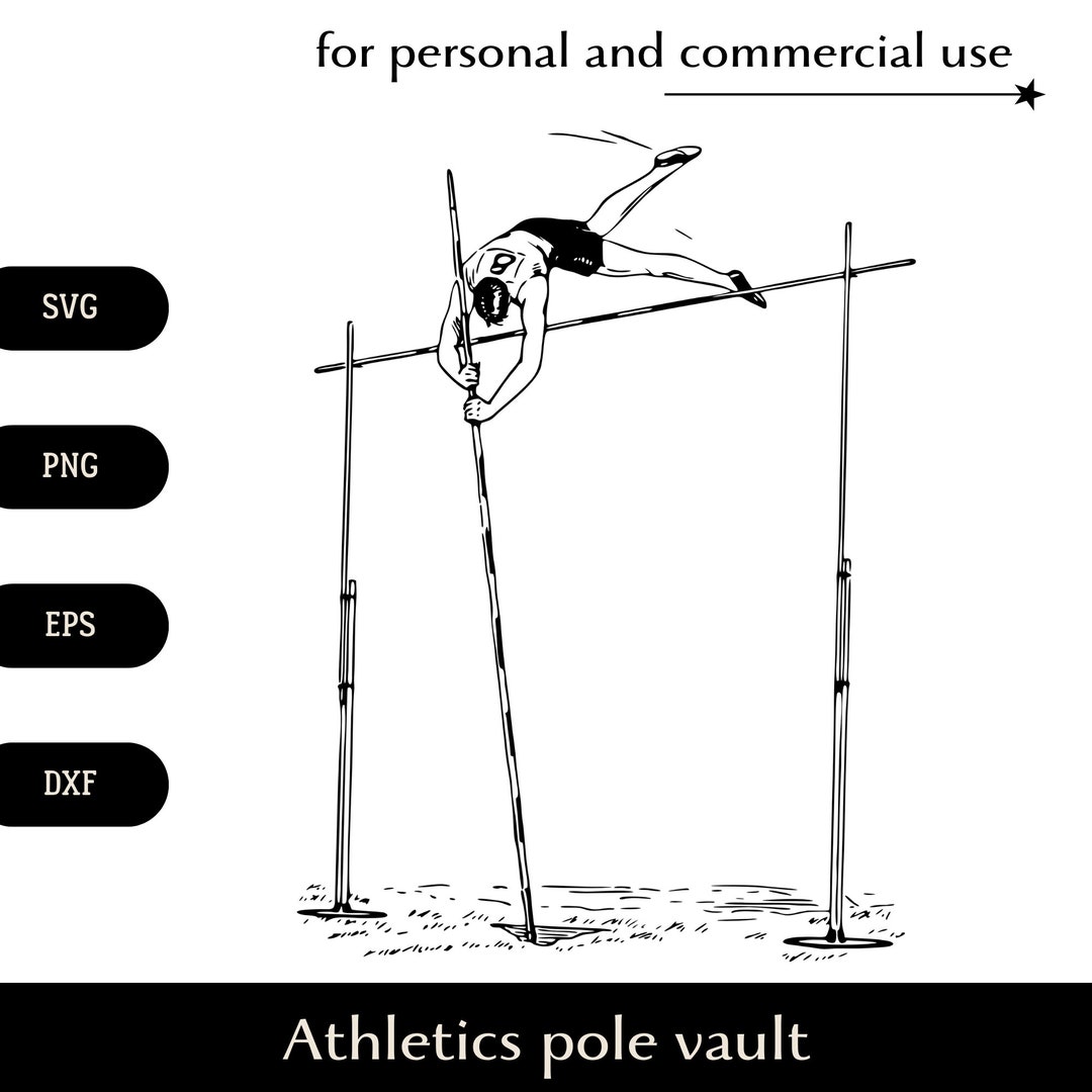 Bóveda con pértiga de atletismo SVG, salto con pértiga original de la ...