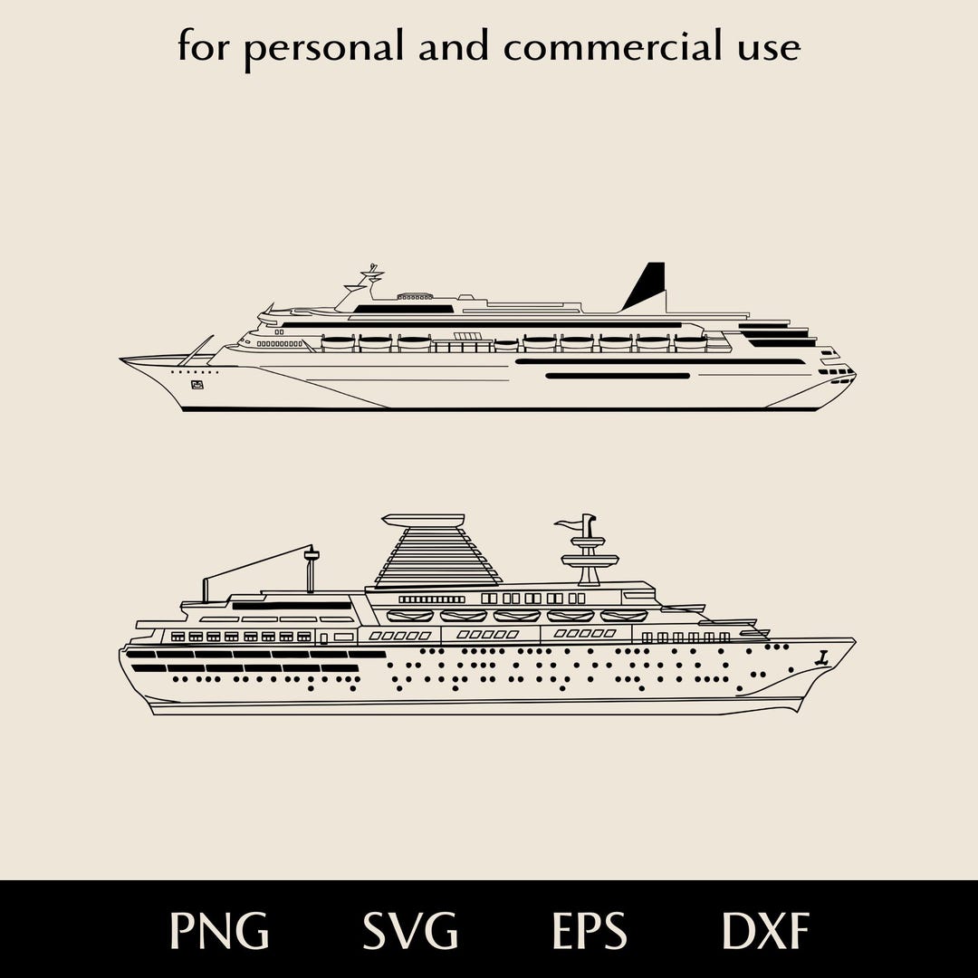 Cruise Ship Side View SVG, Multi-deck Liner With Many Windows Png, Eps ...