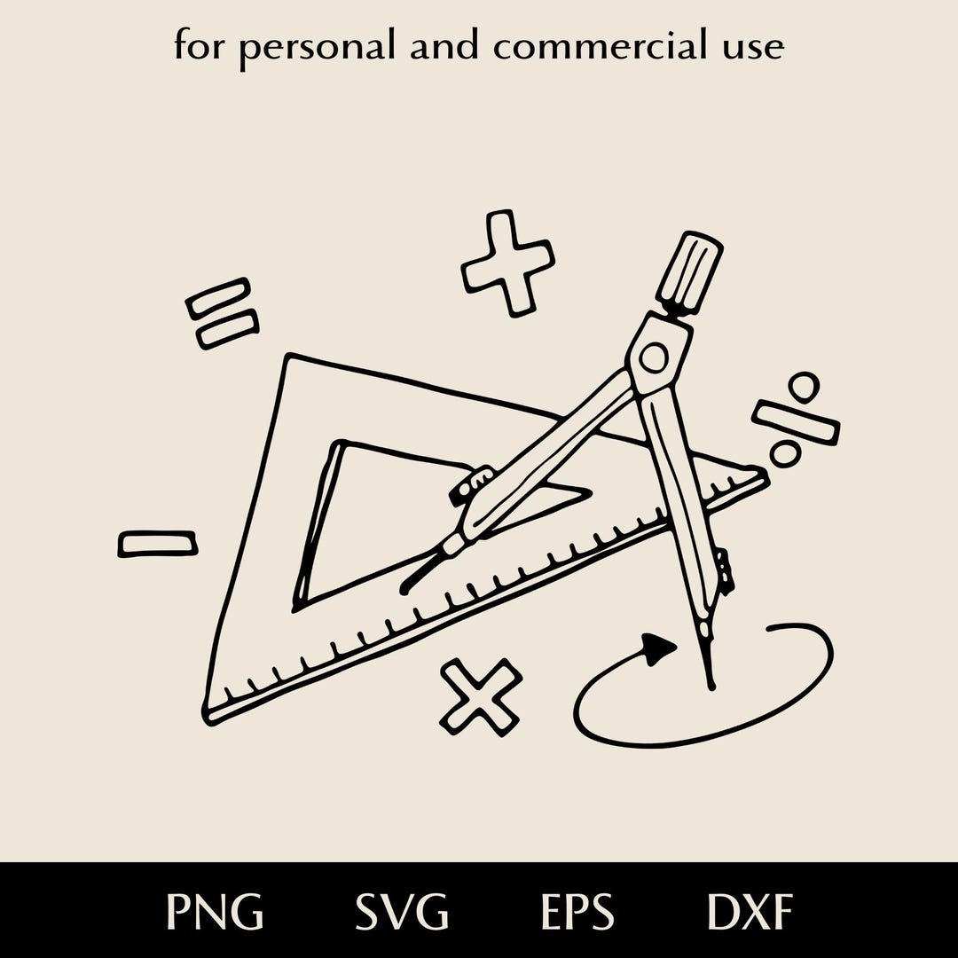 Math Set SVG, Compass, Triangular Ruler and Mathematical Symbols Png ...