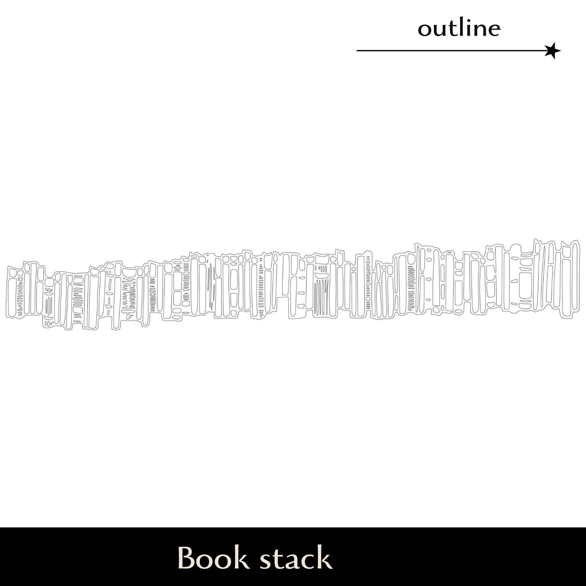 Black & White Huge Tall Stack of Books SVG, Book Tower for Booklover ...