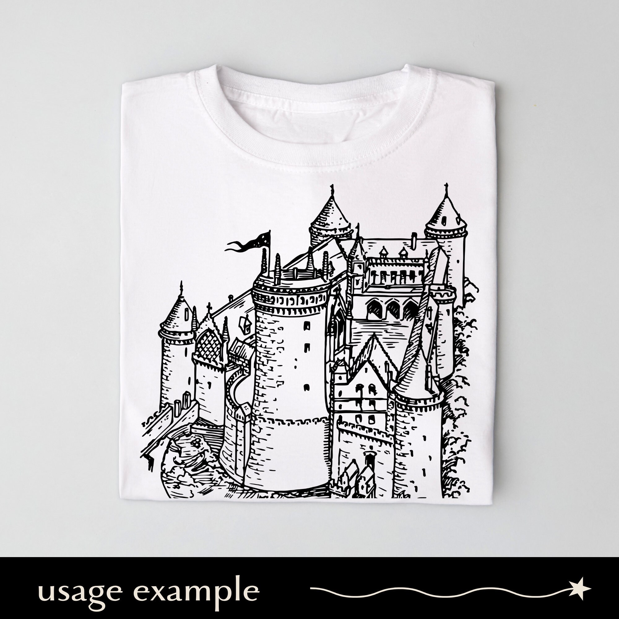Medieval Castle With Moat SVG, Ancient Fortress Structure Png, Eps, Dxf ...