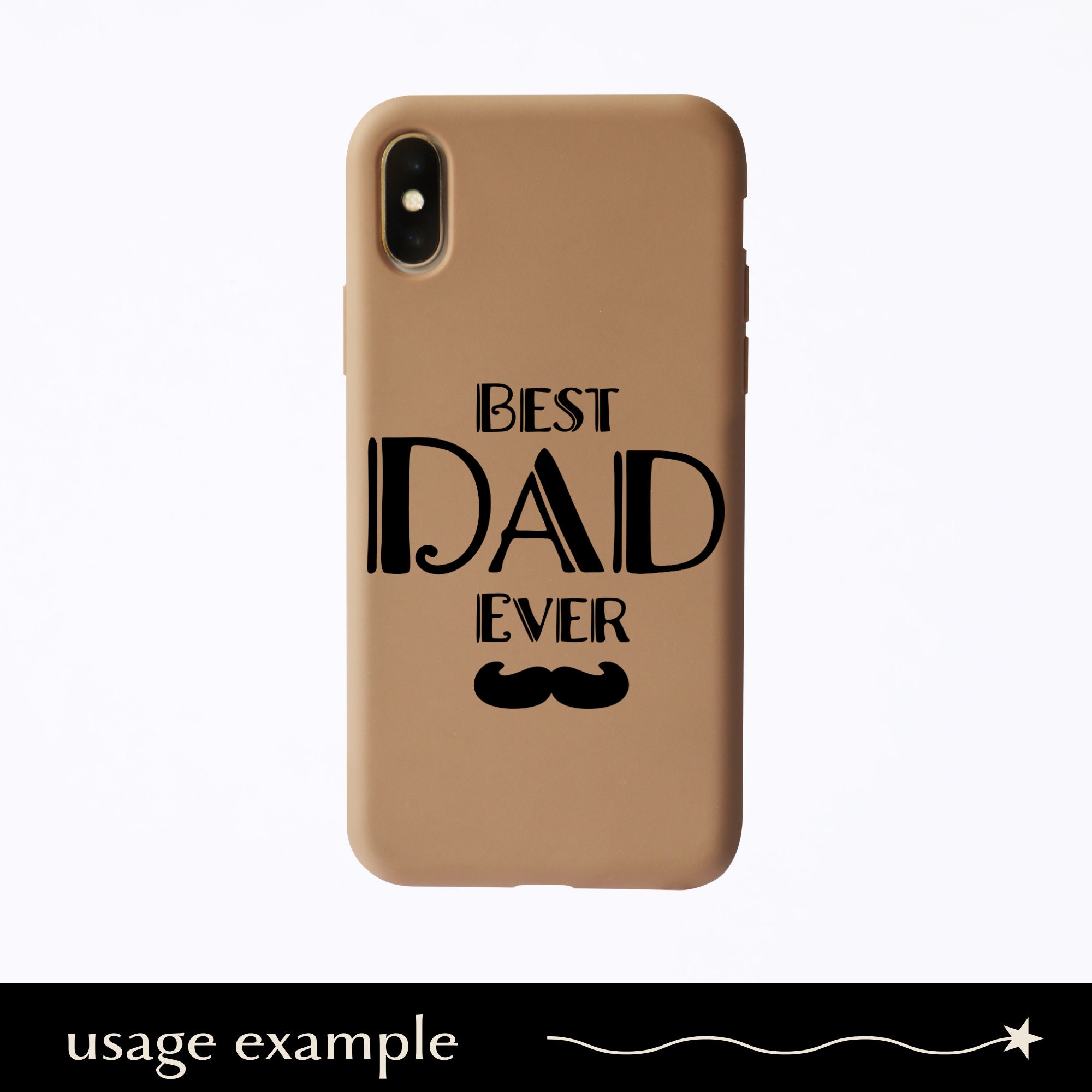 Black and White Best Dad Ever Text SVG Clipart, Mustache Design Father ...