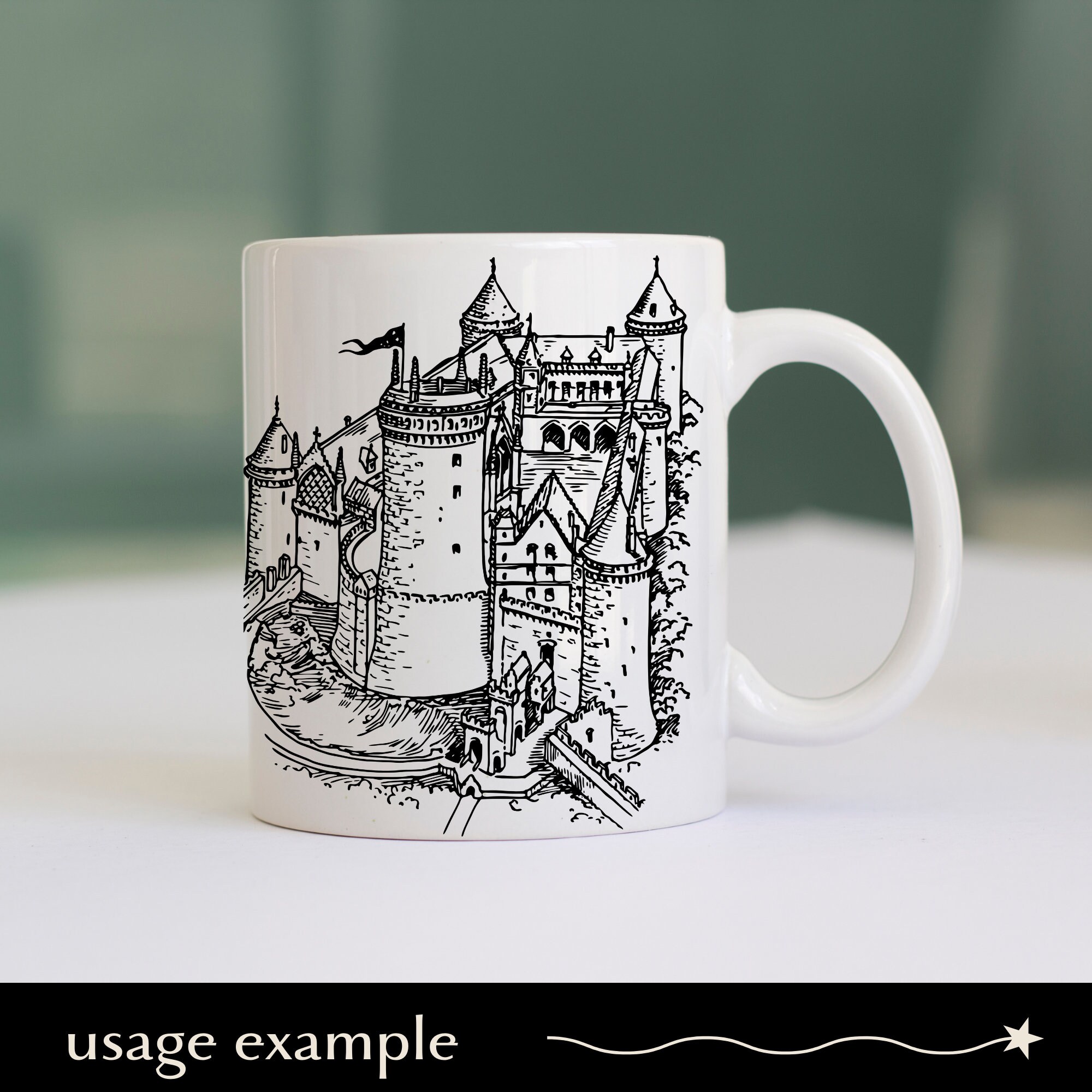 Medieval Castle With Moat SVG, Ancient Fortress Structure Png, Eps, Dxf ...