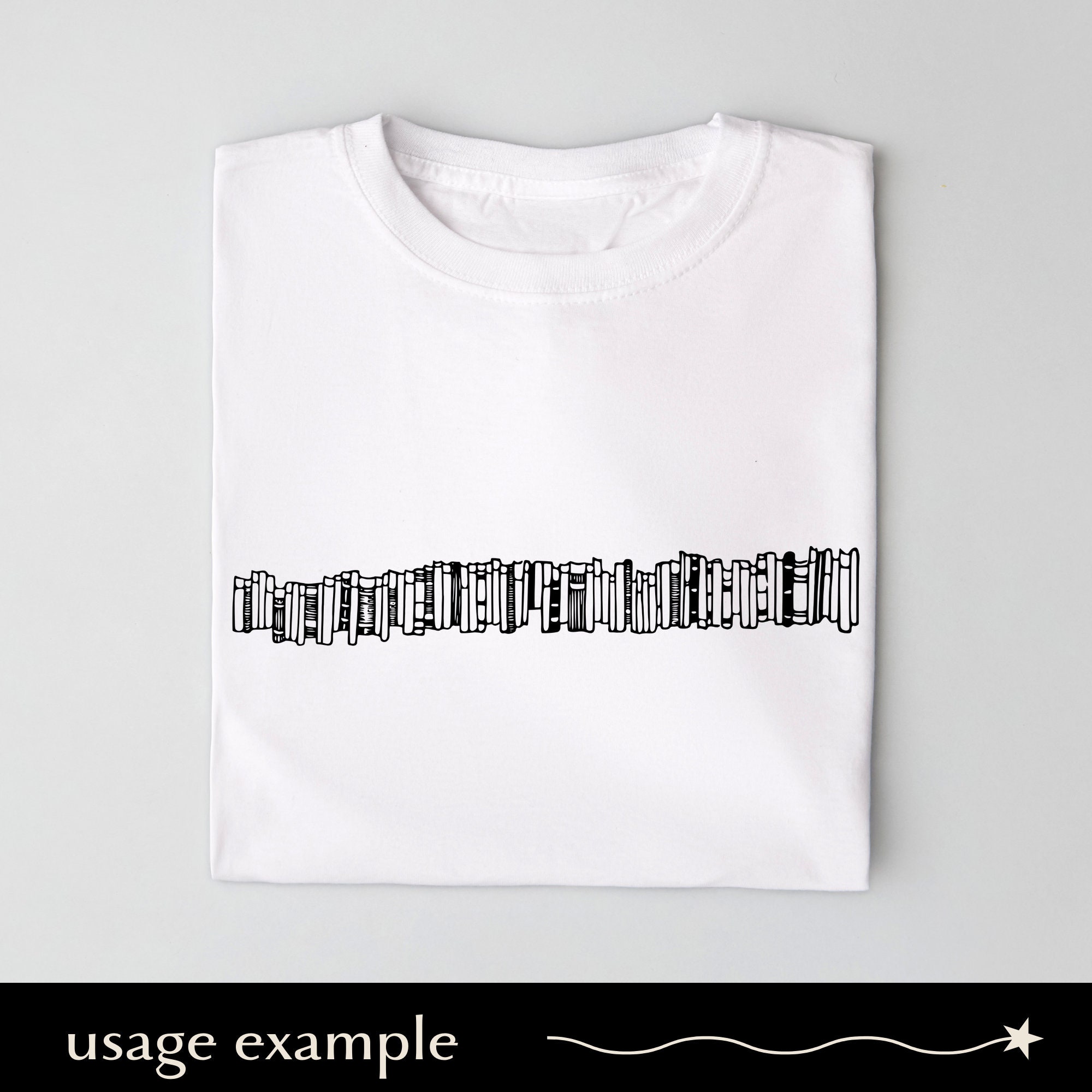 Black & White Huge Tall Stack of Books SVG, Book Tower for Booklover ...