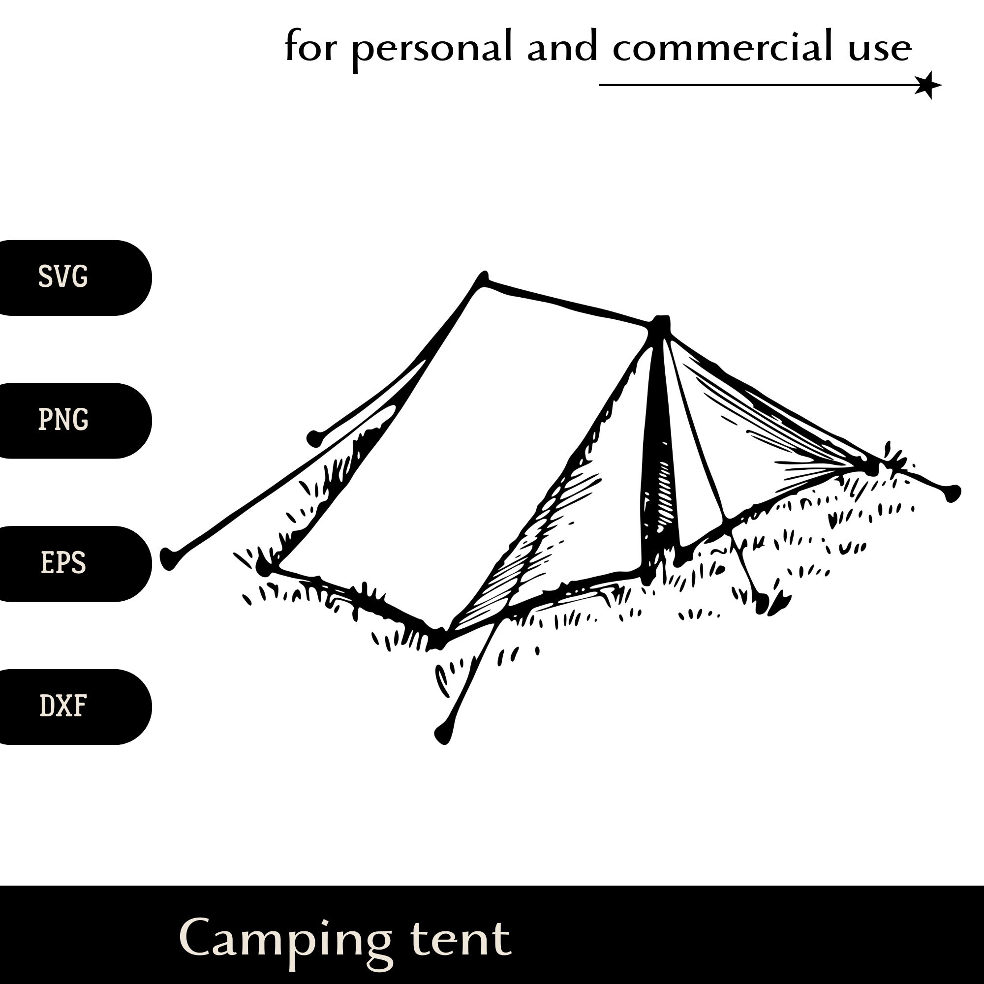 Camping Tent SVG, Backpacking and Hiking Gear Shelter Png, Eps, Dxf ...