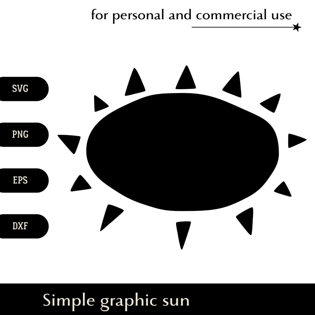 Simple Flat Design Sun Graphic SVG, Starlight With Rays Print Png, Eps ...