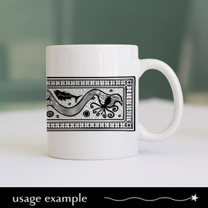 Black & White Sea Life Border SVG, Aquarium Divider Fish Octopus Png ...