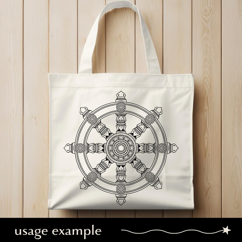 Black & White Buddhist Wheel of Dharma SVG Clipart, Dharmachakra Png ...