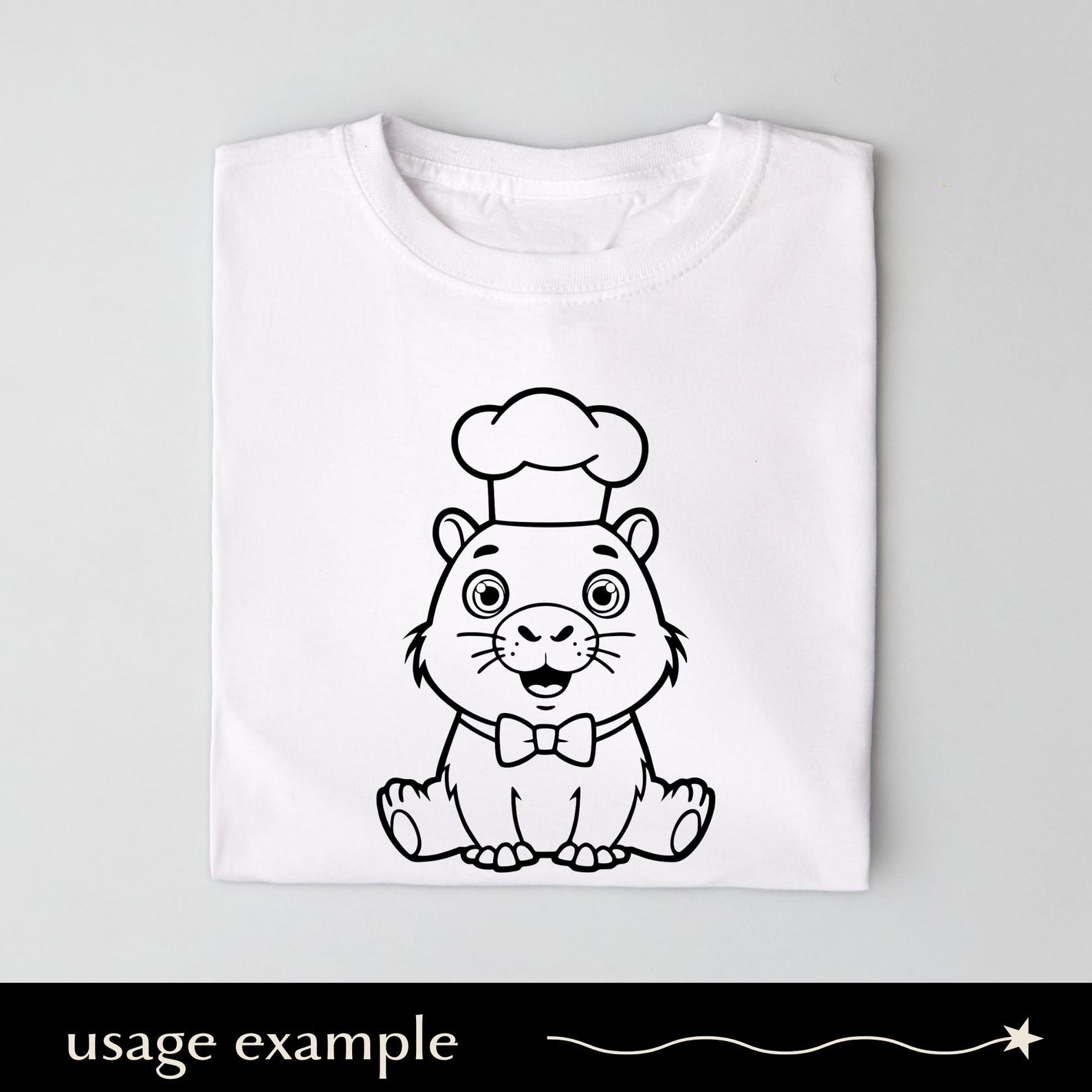 Cute Capybara Chef SVG, Funny Cartoon Animal in Bow Tie Png, Eps, Dxf ...
