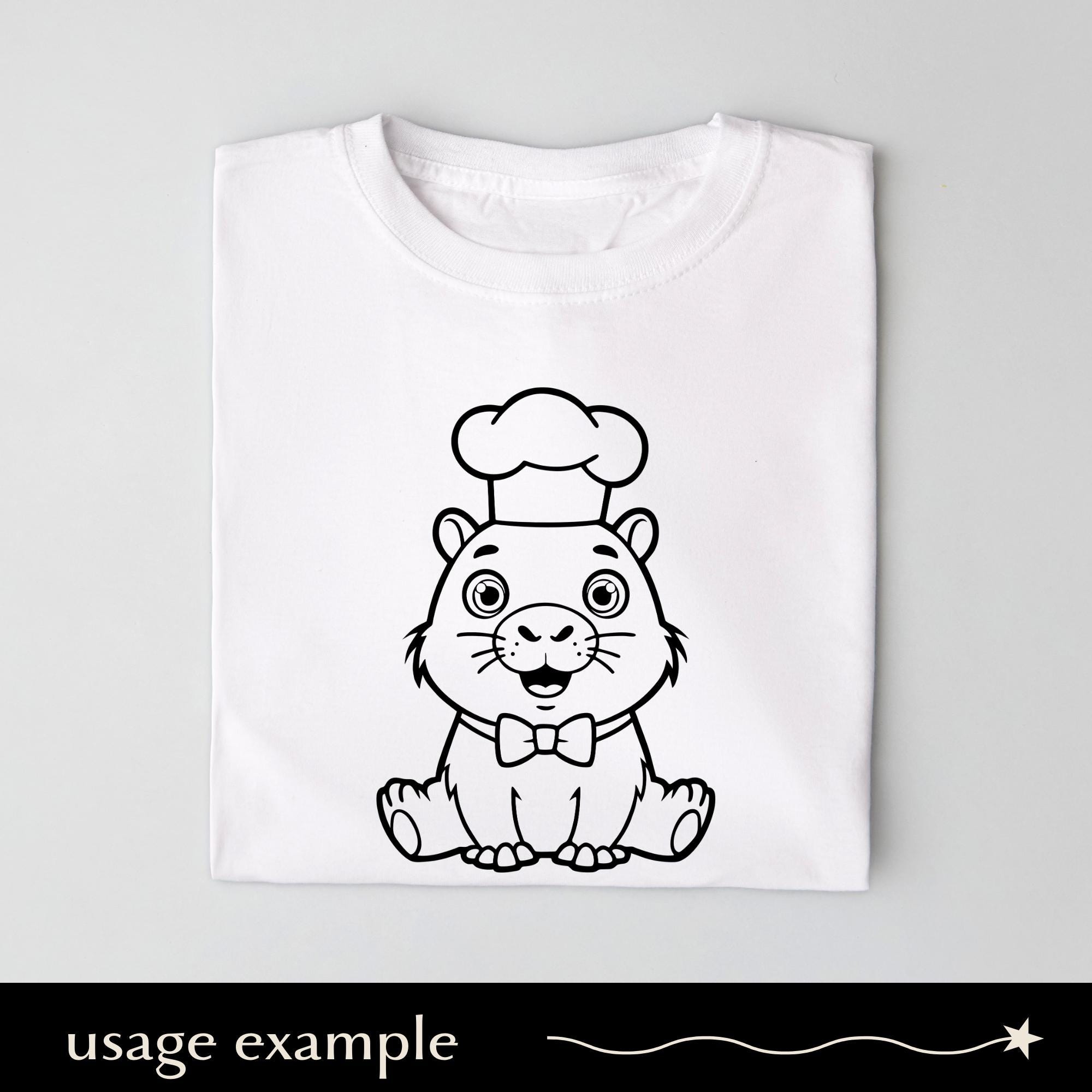 Cute Capybara Chef SVG, Funny Cartoon Animal in Bow Tie Png, Eps, Dxf ...