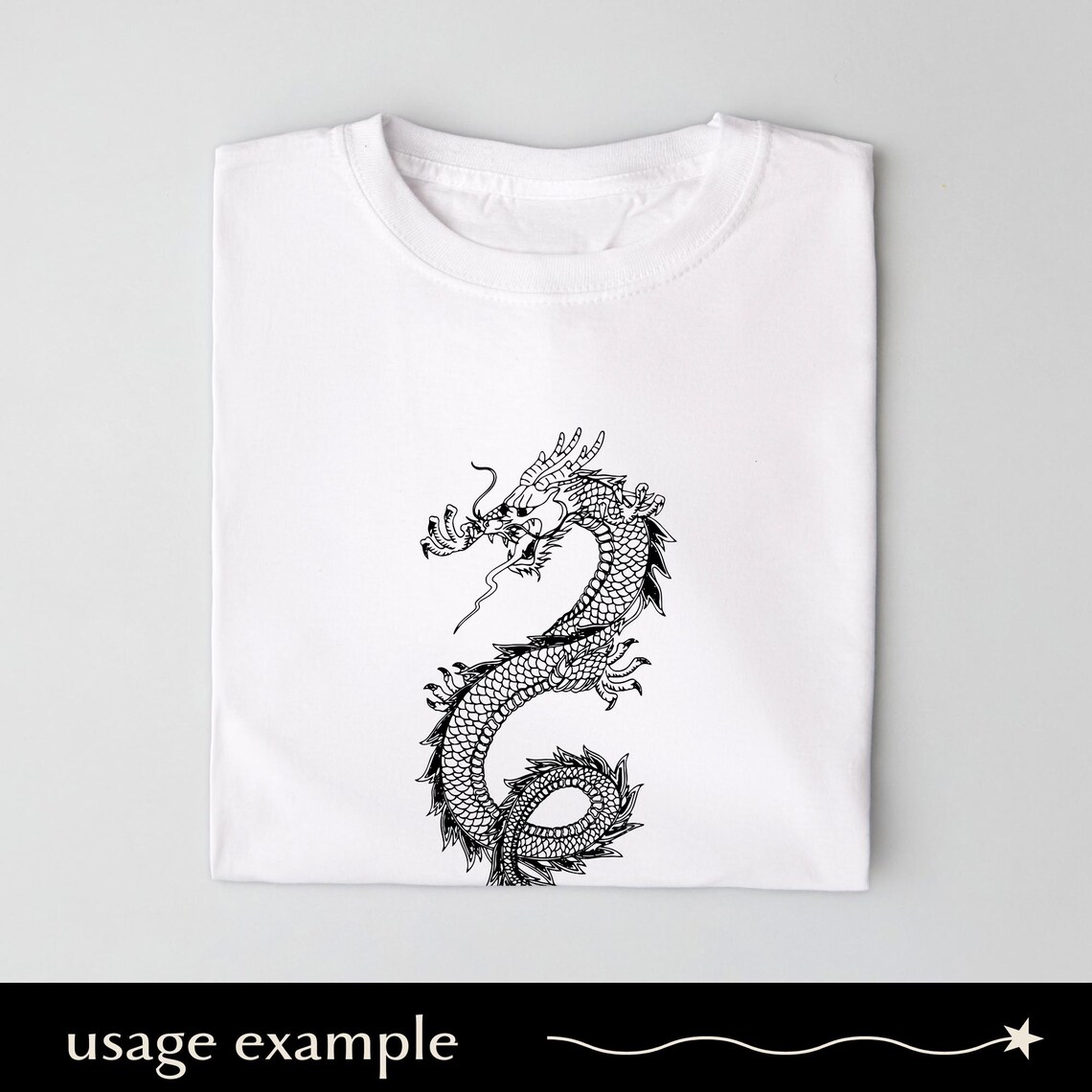 Roaring Chinese Dragon in Aggressive Pose SVG, Mythical Horned Loong ...