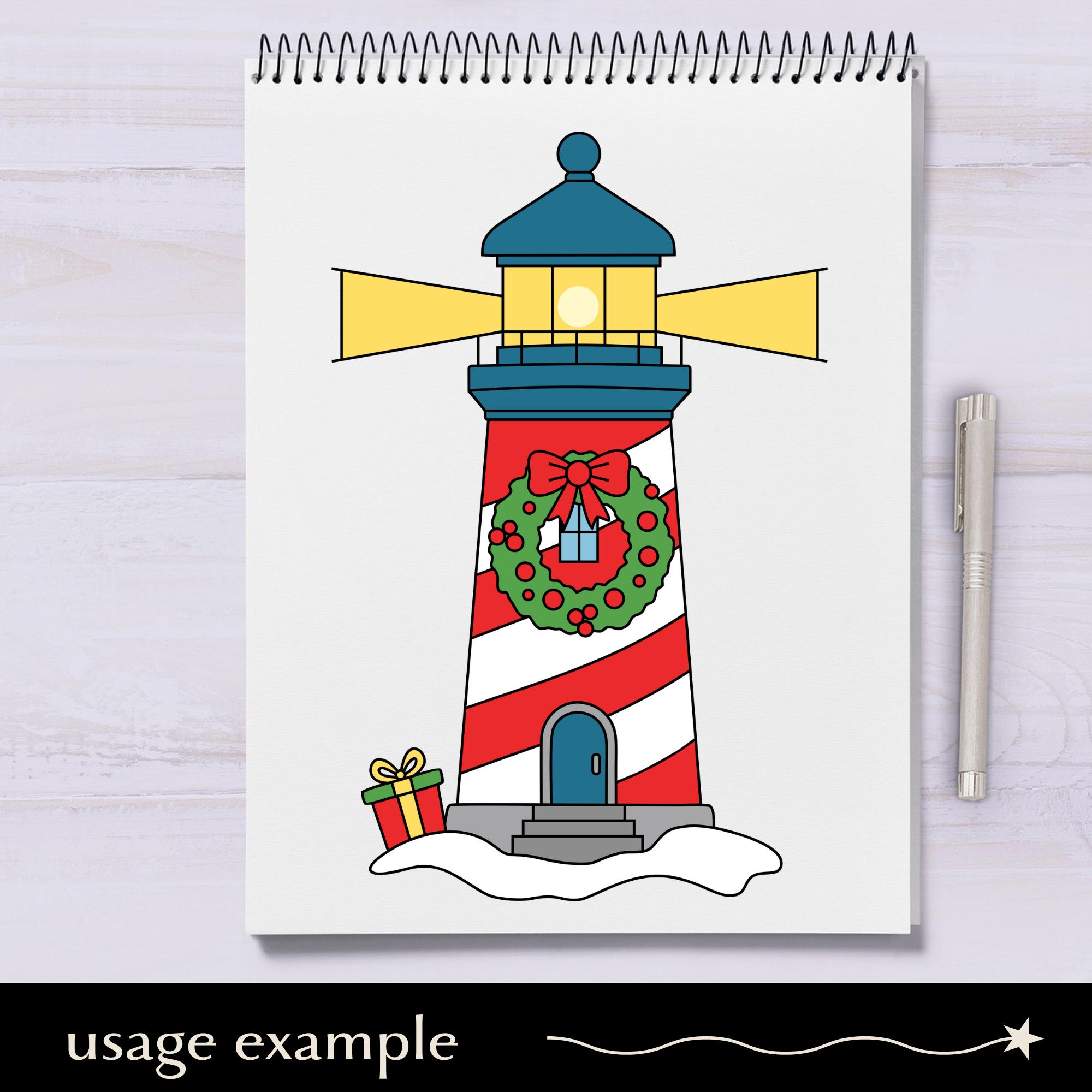Cute Little Lighthouses in Red and White Stripes Decorated With ...