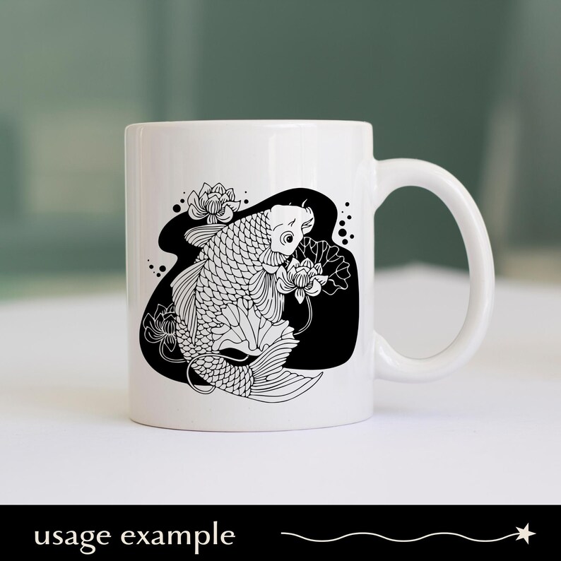Japanese Koi Fish SVG, Nishikigoi Carp Png, Eps, Dxf, Fish in Pond With ...
