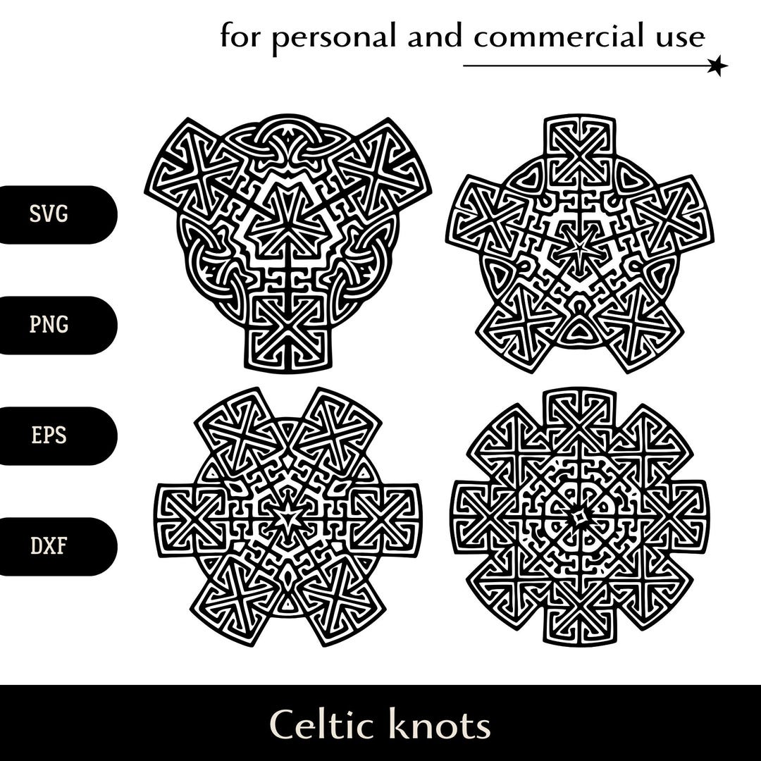 Celtic Endless Knots SVG Bundle, Insular Art Png, Eps, Dxf, Beautiful ...