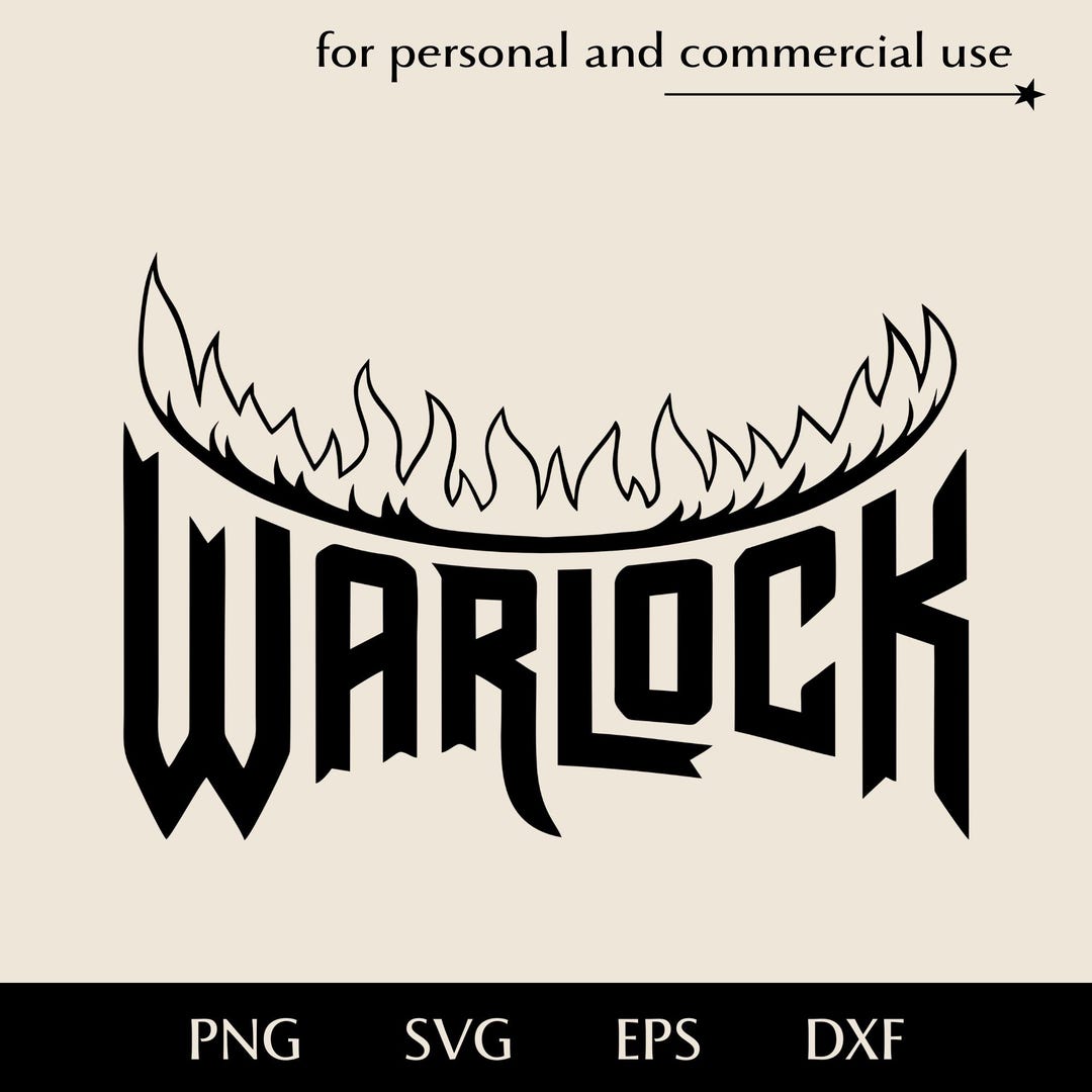 Burning Warlock Inscription SVG, Stylized Dnd Text Png, Eps, Dxf ...