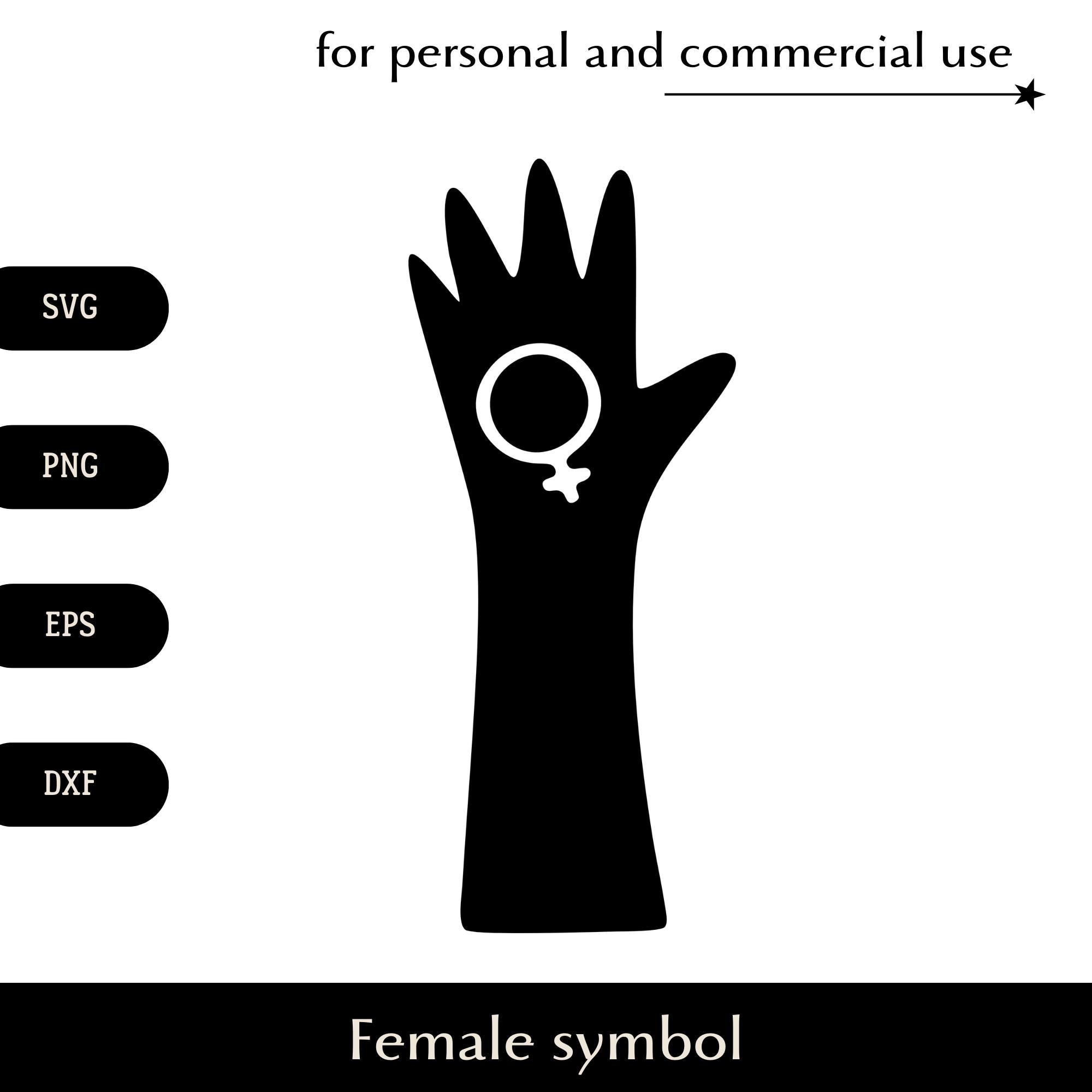 Hand With Female Symbol on Palm SVG, Women's Rights Png, Eps, Dxf ...