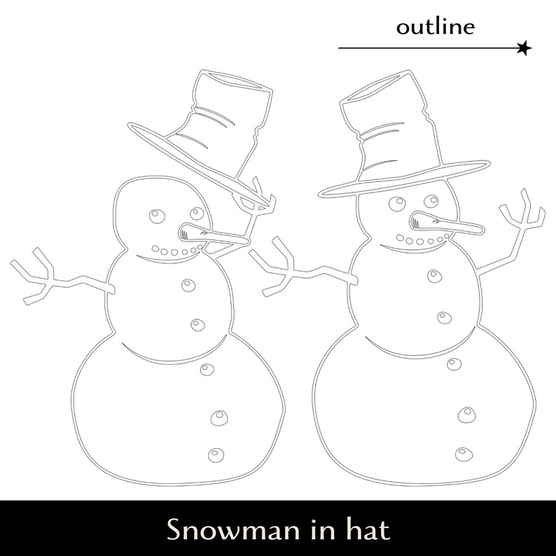 Snowman With Carrot Nose and Arms Made of Branches SVG, Snow Effigy ...