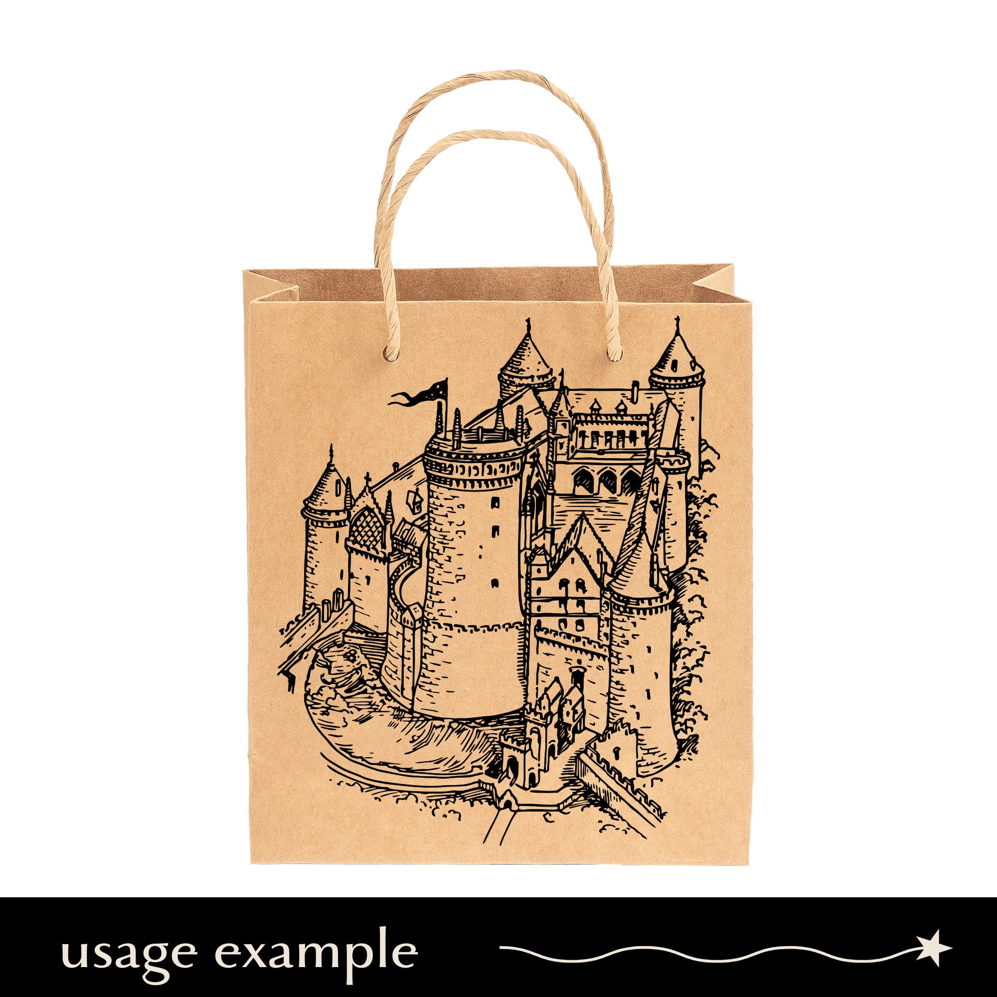 Medieval Castle With Moat SVG, Ancient Fortress Structure Png, Eps, Dxf ...