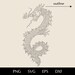 Roaring Chinese Dragon in Aggressive Pose SVG, Mythical Horned Loong ...