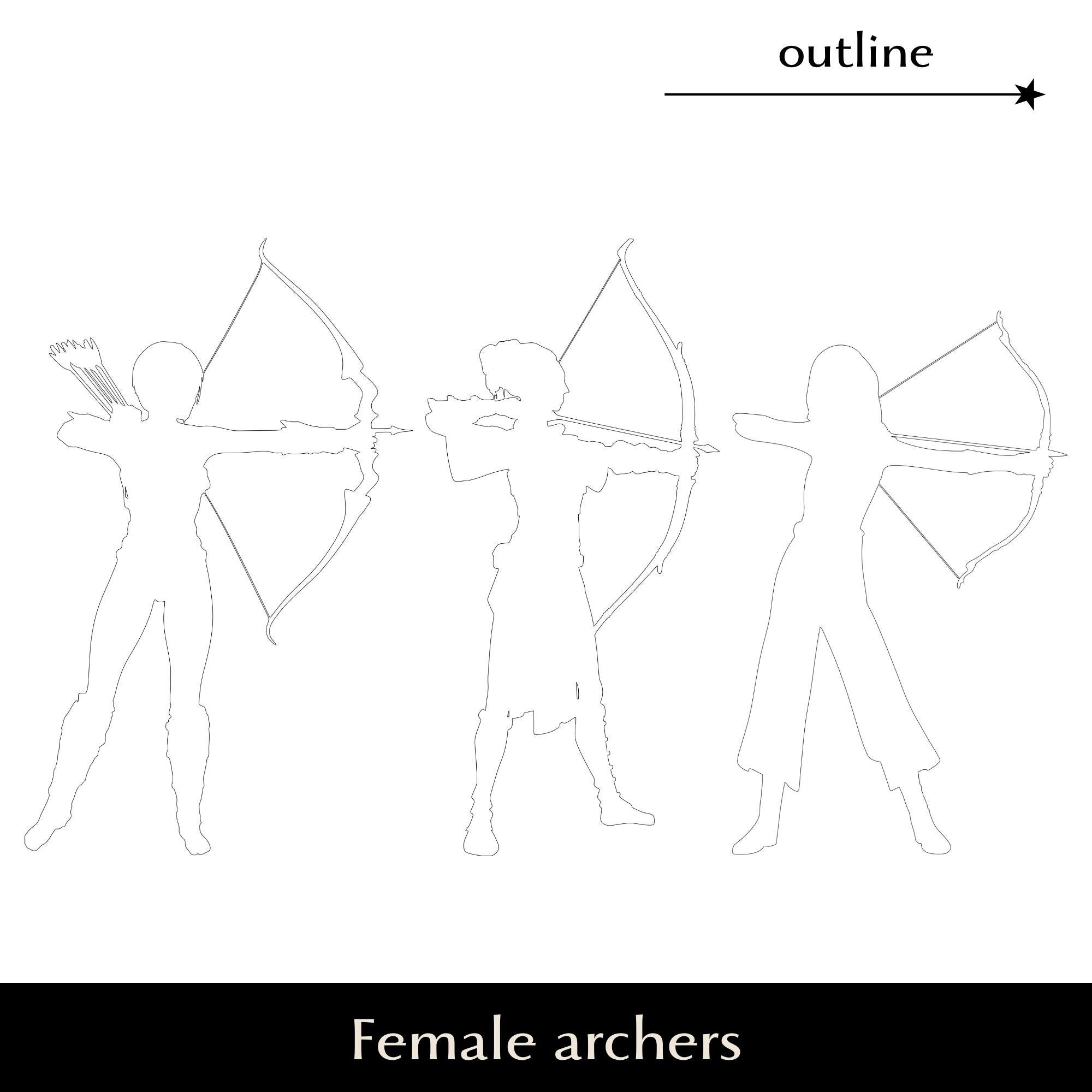 Female Archer Silhouette SVG, Woman With Bow and Arrow Png, Eps, Dxf ...