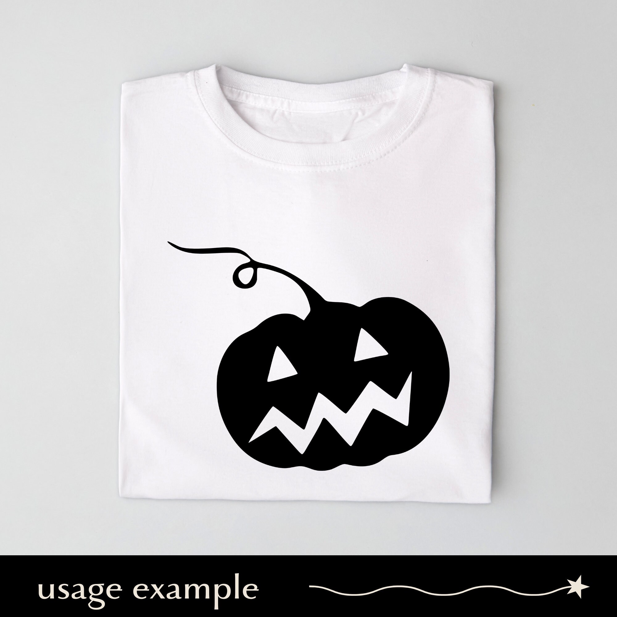 Black & White Halloween Pumpkin Bundle SVG, Jack-o-lantern Png, Eps ...