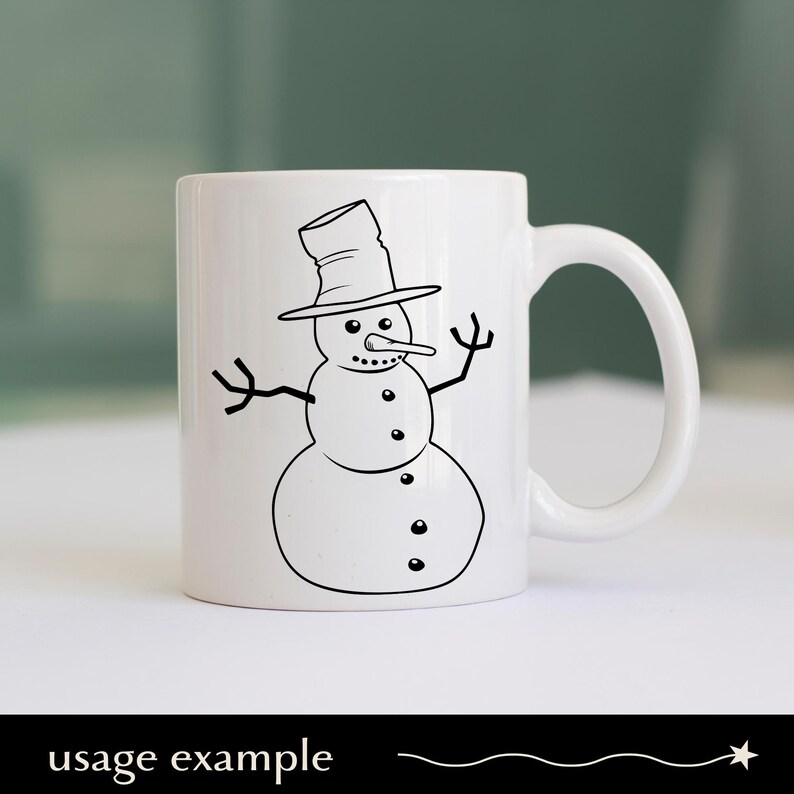 Snowman With Carrot Nose and Arms Made of Branches SVG, Snow Effigy ...