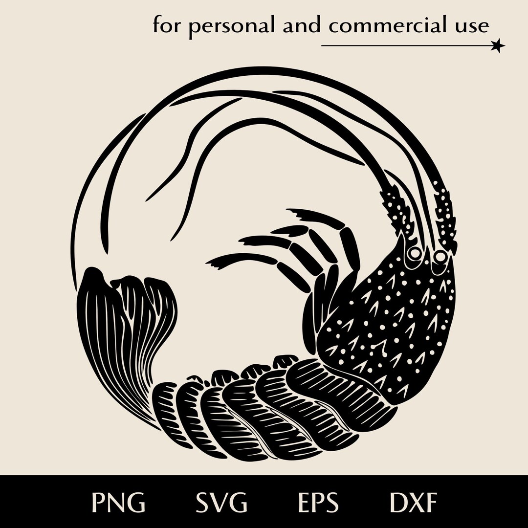 Shrimp Circle SVG, Prawn Seafood Delicacy Png, Eps, Dxf, Shellfish ...