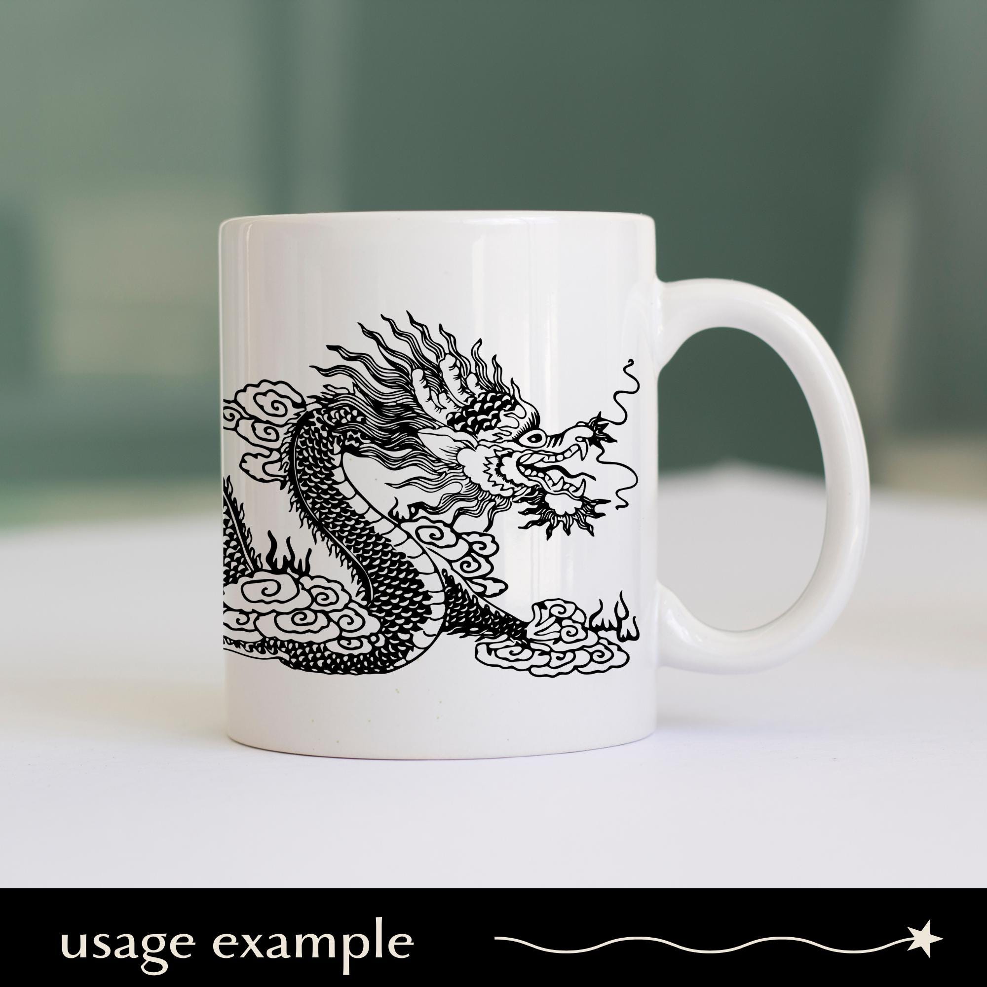 Ancient Japanese Dragon SVG, Eastern Wingless Long Dragon Png, Eps, Dxf ...