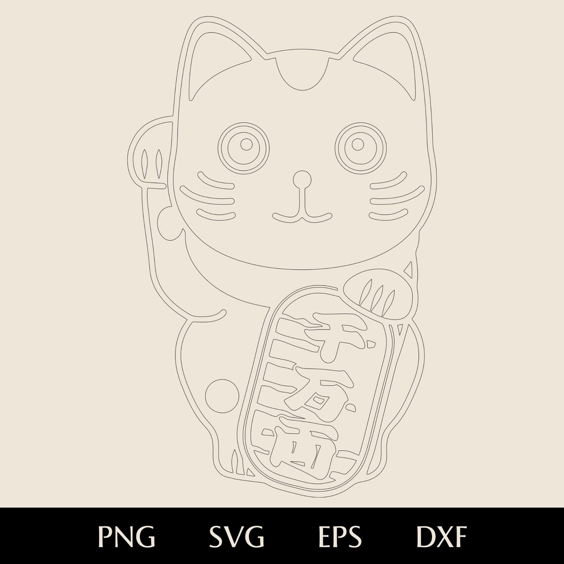 Maneki-neko SVG, Japanese Good Fortune and Prosperity Figurine Png Eps ...
