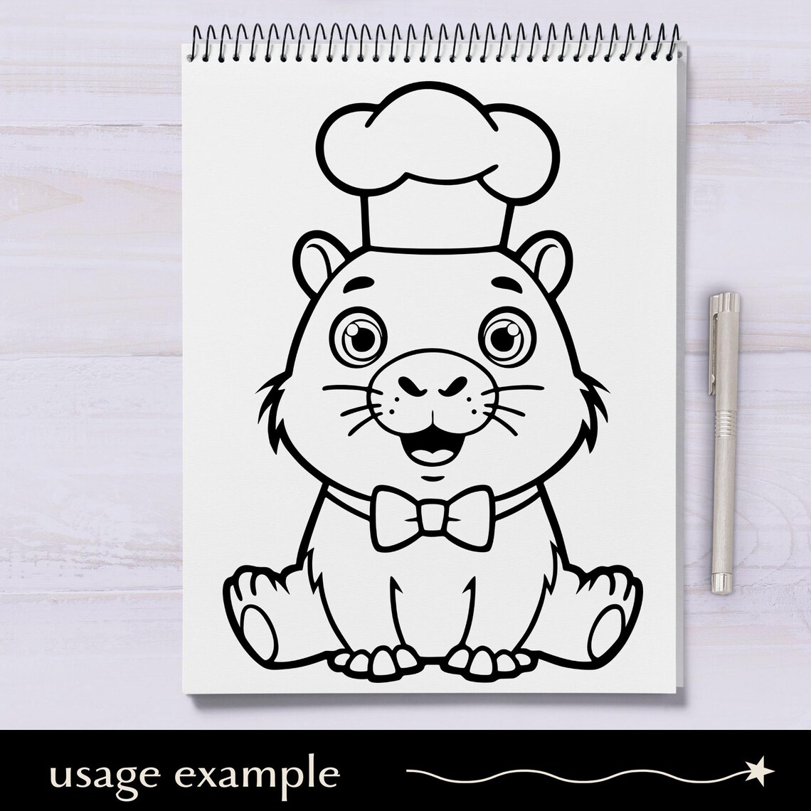Cute Capybara Chef SVG, Funny Cartoon Animal in Bow Tie Png, Eps, Dxf ...