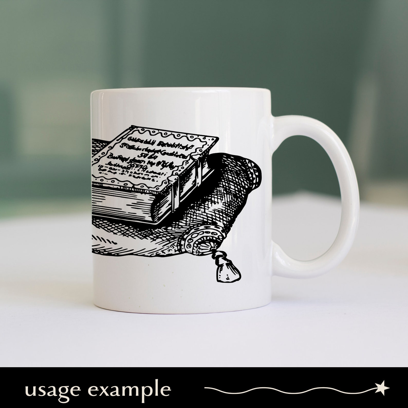 Black & White Ancient Spellbook Grimoire SVG, Closed Book of Spells Png ...