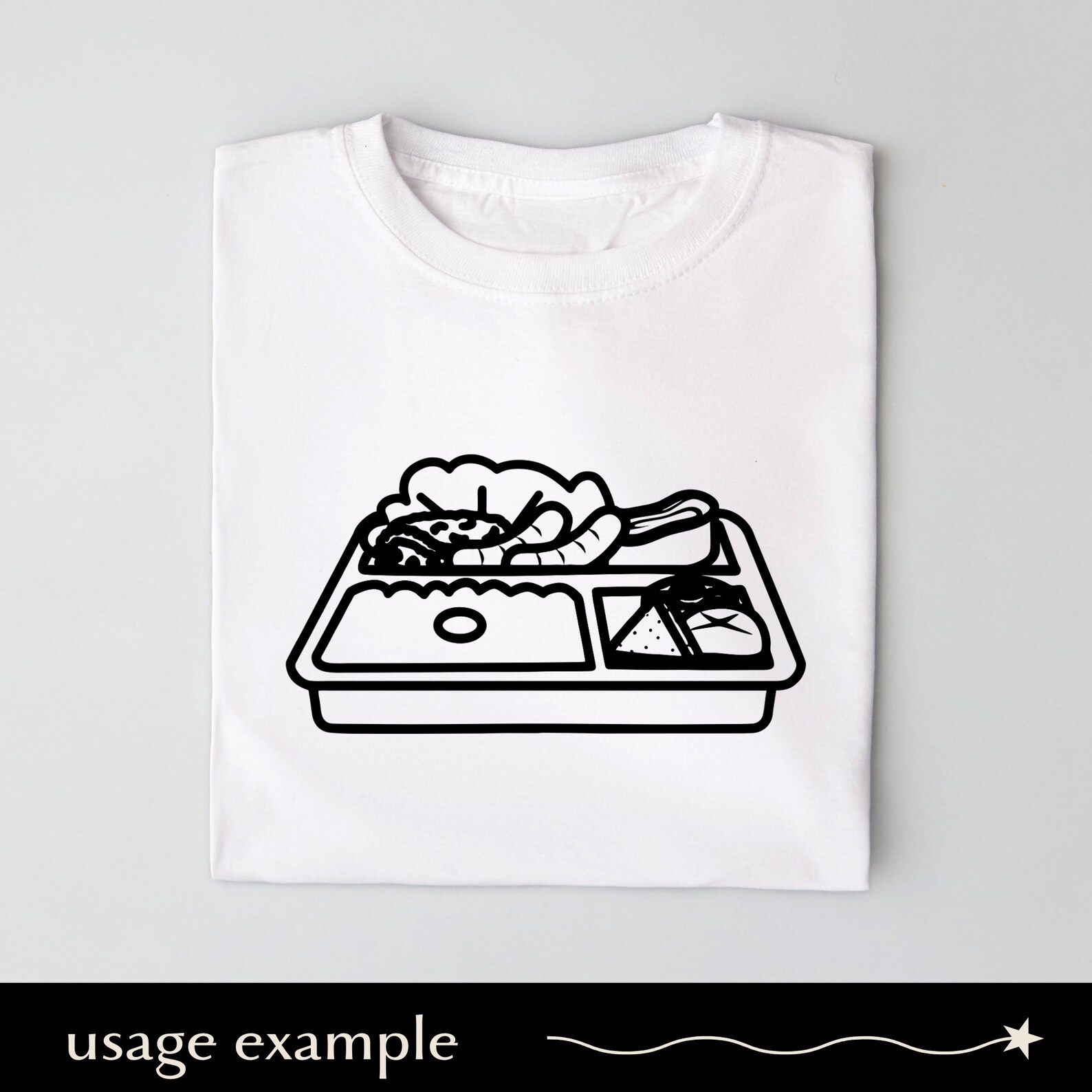 Black & White Japanese Bento Meal SVG, Home Cooked Traditional Lunch ...