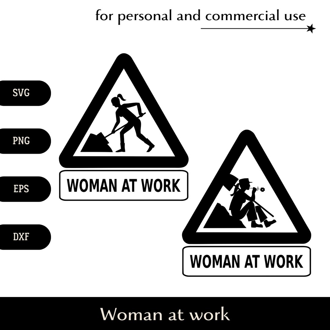 Woman at Work SVG, Funny Road Sign Png, Eps, Dxf, Do Not Disturb Vector ...