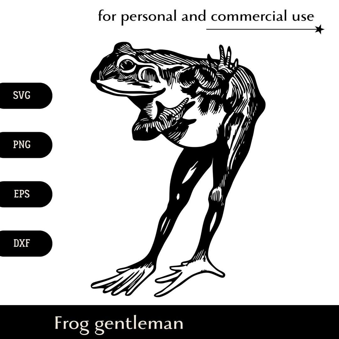 Long-legged Frog Gentleman SVG, Bowing Polite Humanoid Toad Png, Eps ...
