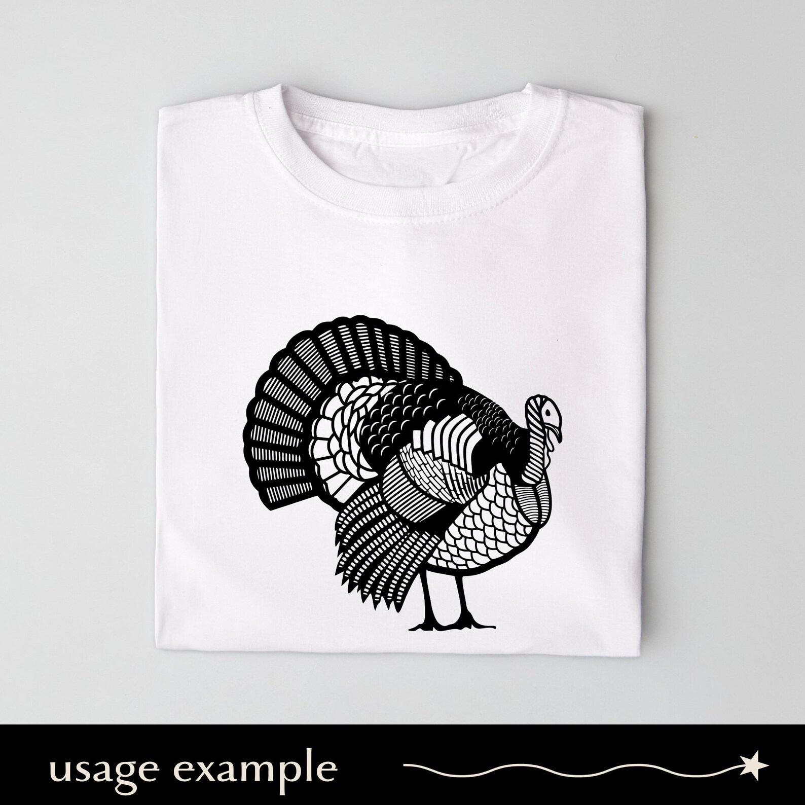 Geometric Style Turkey SVG, Stylized Thanksgiving Bird With Large Tail ...