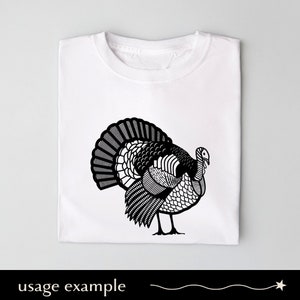 Geometric Style Turkey SVG, Stylized Thanksgiving Bird With Large Tail ...