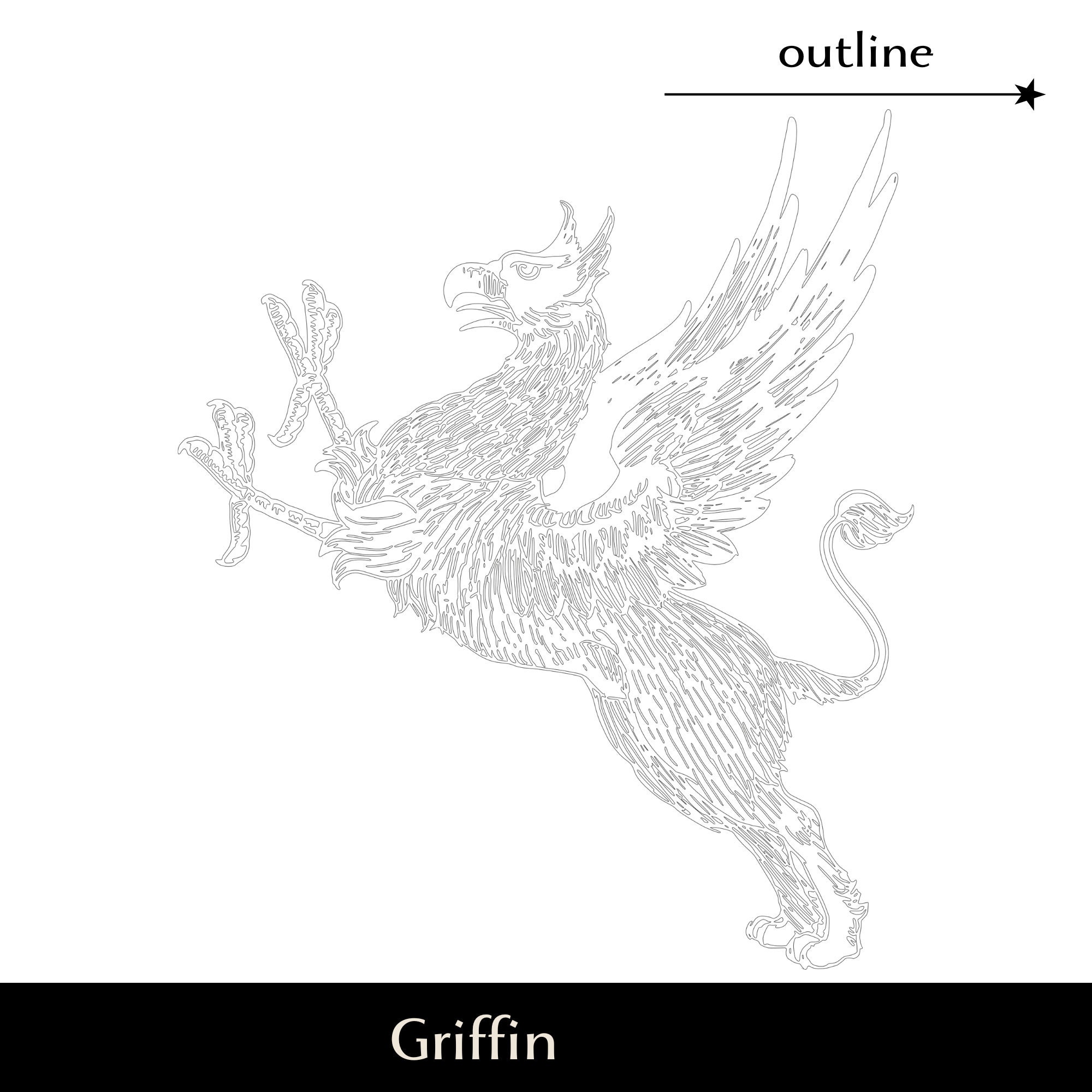 Mythical Guardian Griffin SVG, Winged Griffon Creature Png, Eps, Dxf ...