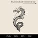 Roaring Chinese Dragon in Aggressive Pose SVG, Mythical Horned Loong ...