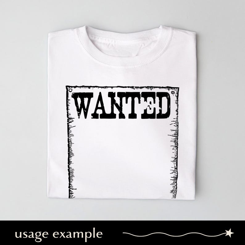 Old West Wanted Poster SVG, Search for Criminal Frame Png, Eps, Dxf ...