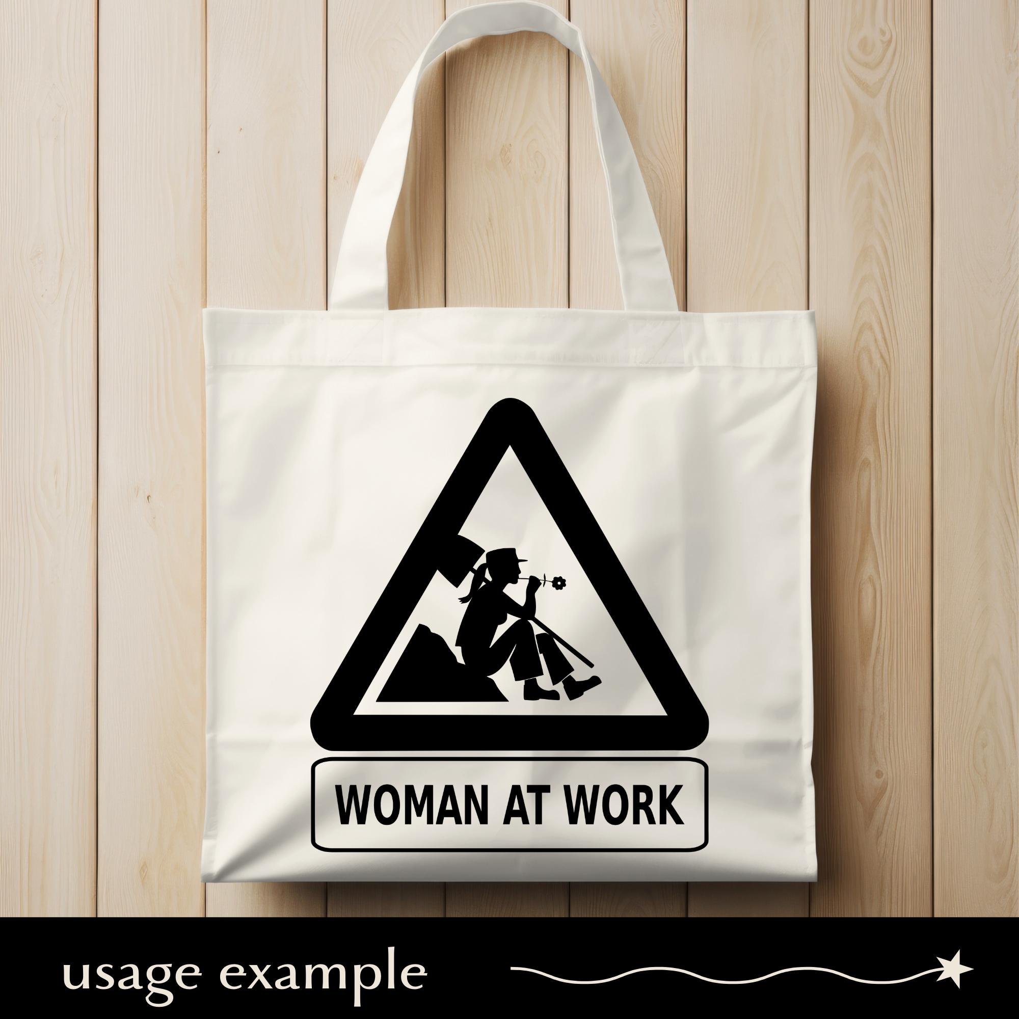 Woman at Work SVG, Funny Road Sign Png, Eps, Dxf, Do Not Disturb Vector ...