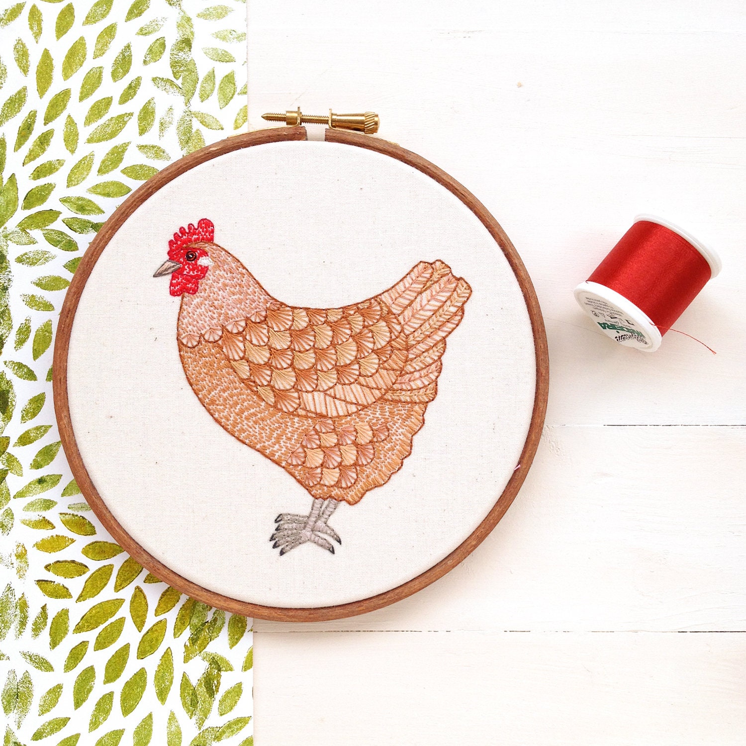 Chicken Embroidery Pattern Instant Download | Hen Hand Embroidery ...